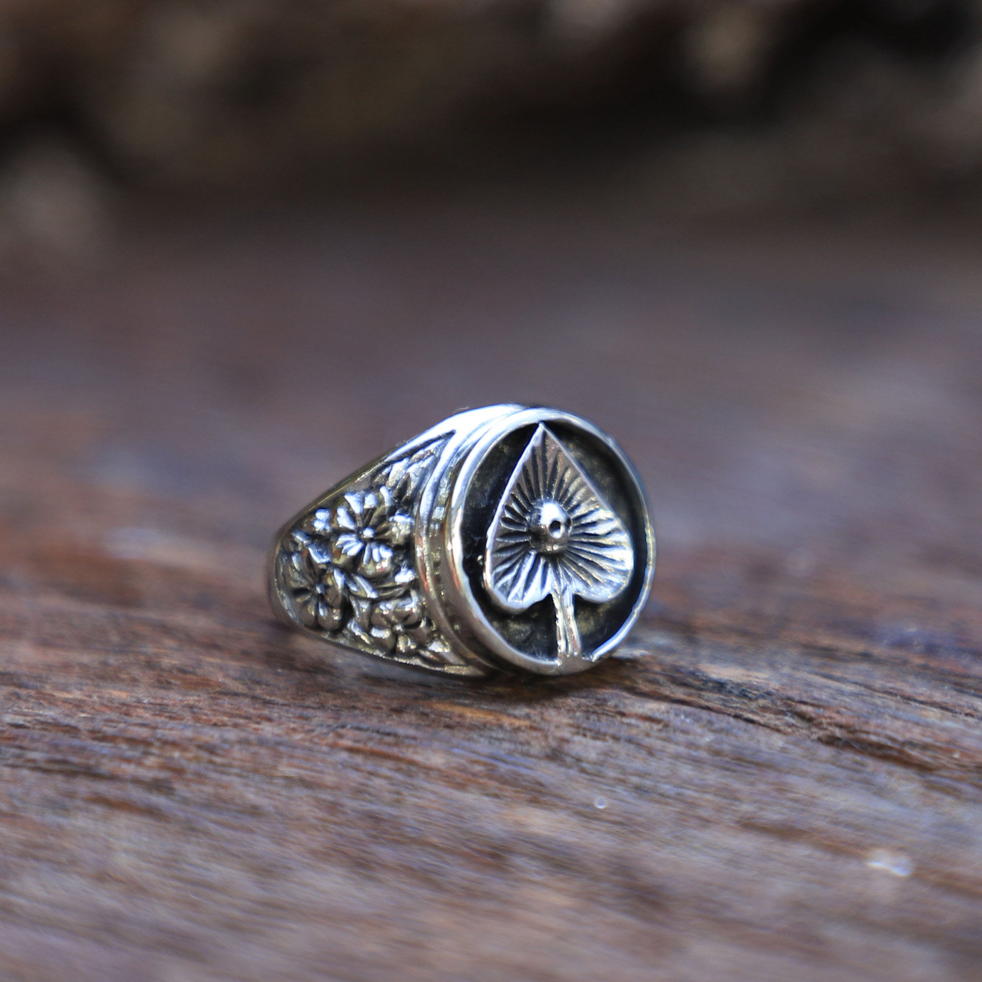 Ace Spades Skull Ring for Men Made of Sterling Silver 925 Vintage Style ...