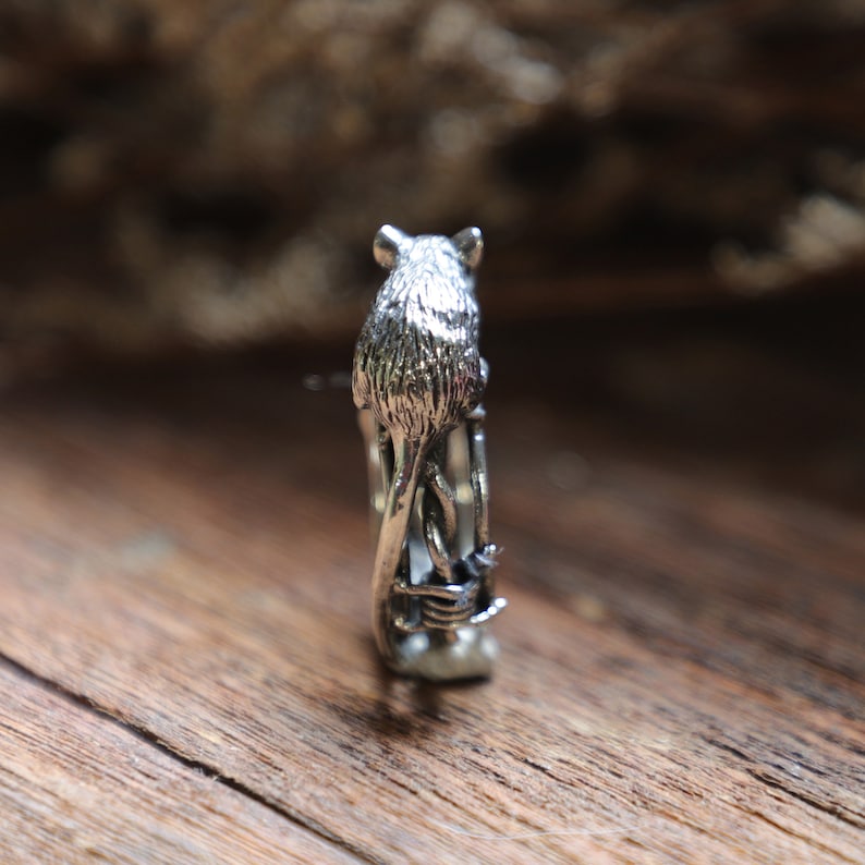 Rat mouse Barbed Wire band ring for unisex made of sterling | Etsy