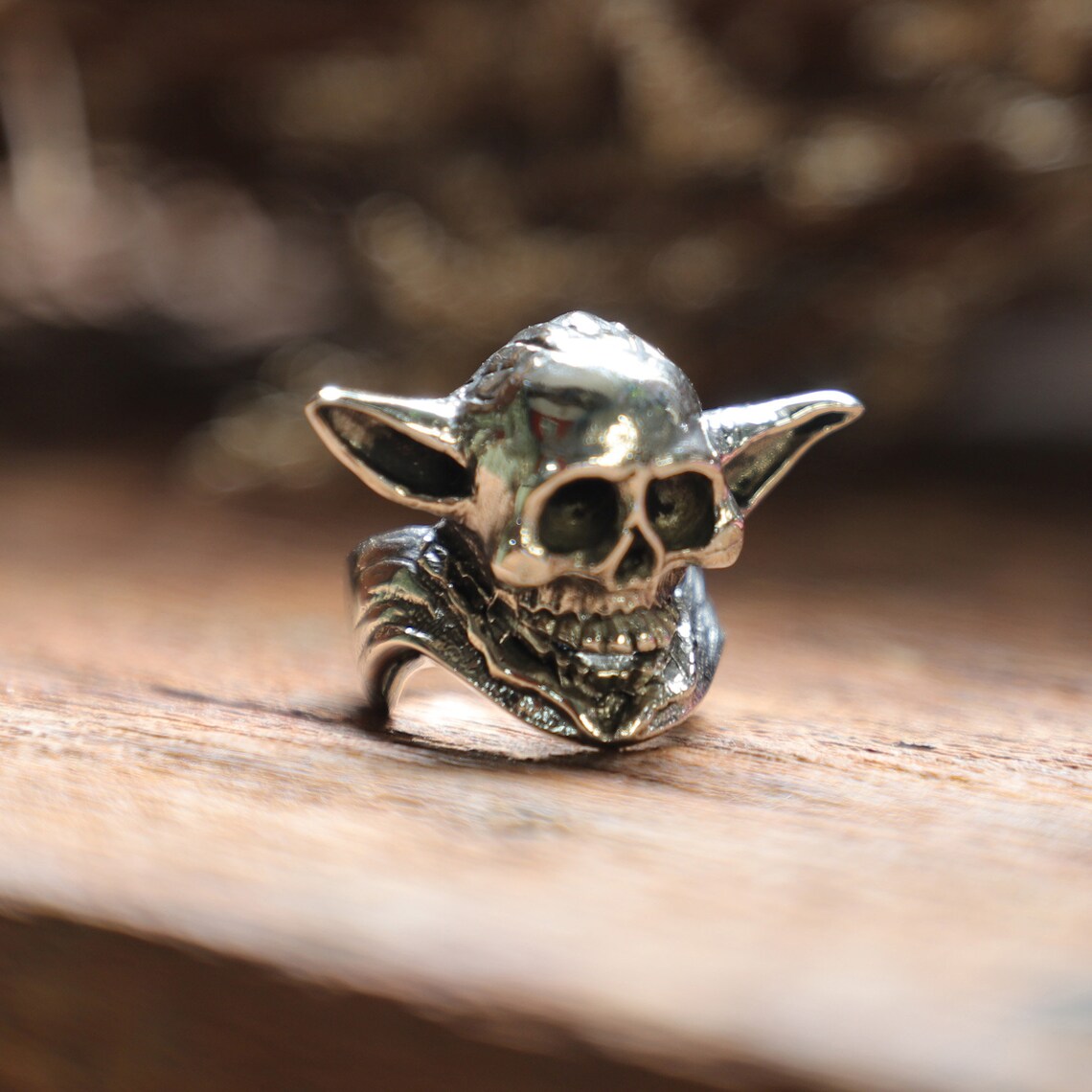 Elf skull ring for men made of sterling silver 925 biker | Etsy
