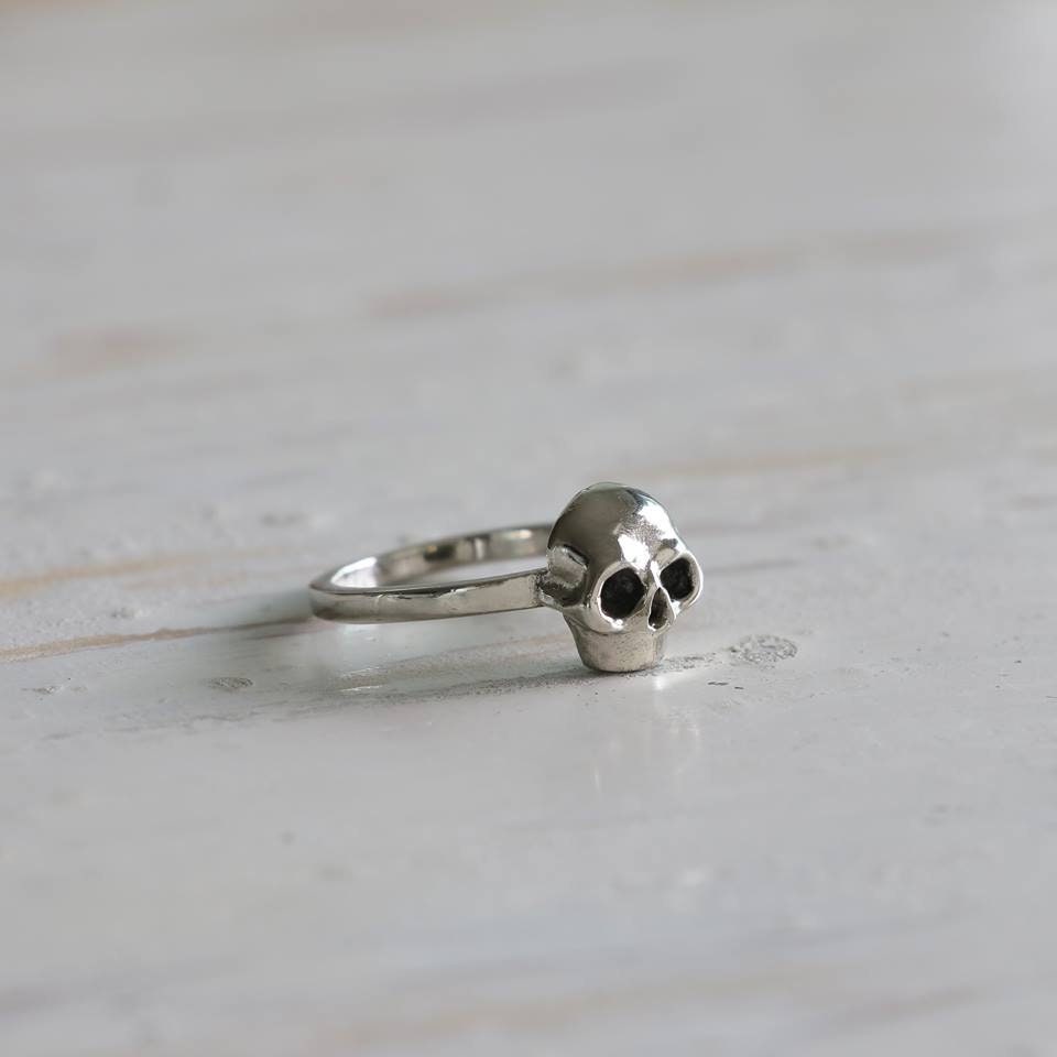 Small Skull Ring for Unisex Made of Sterling Silver 925 Rock Style - Etsy