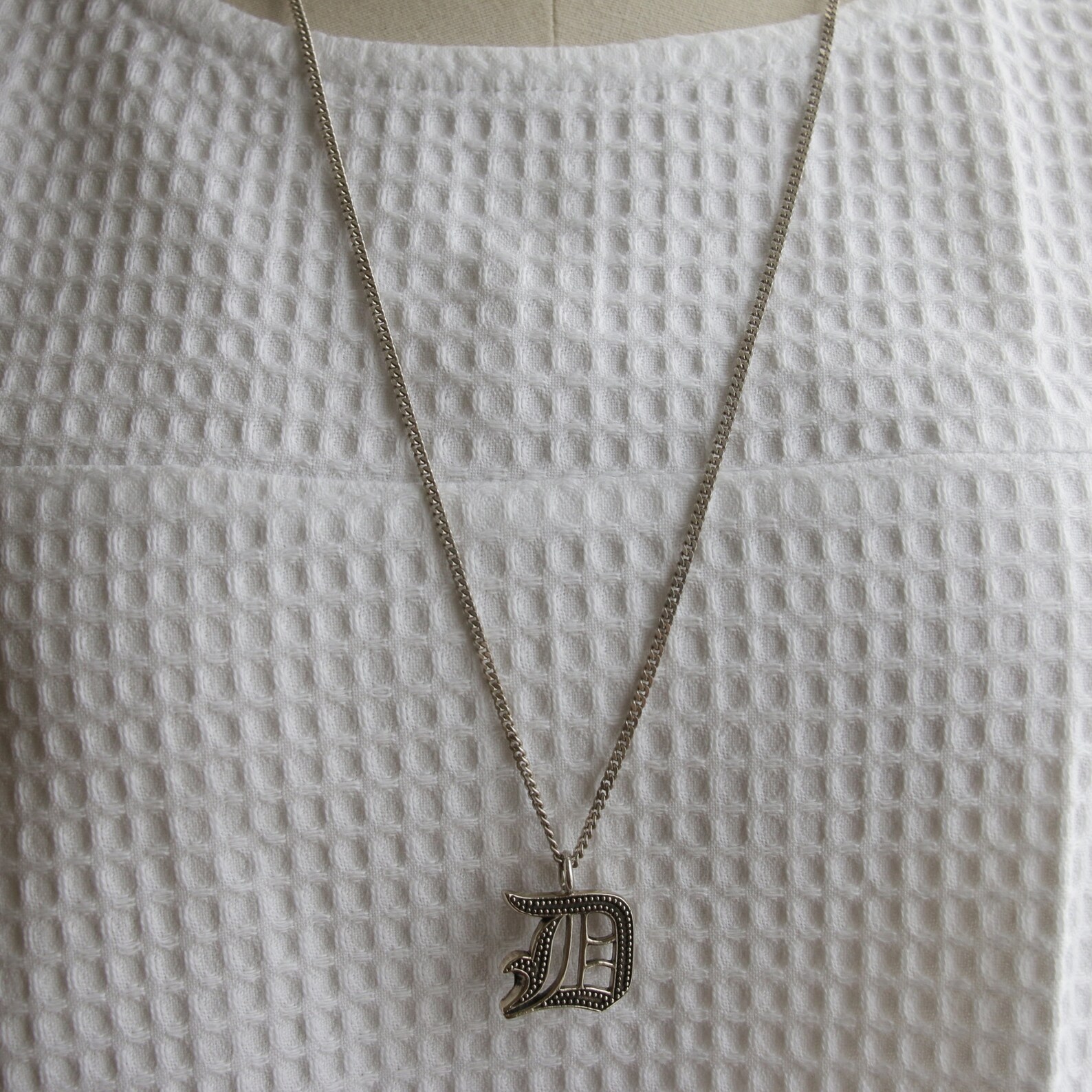 Letters D Pendant Necklace for Men Made of Sterling Silver 925 Biker ...