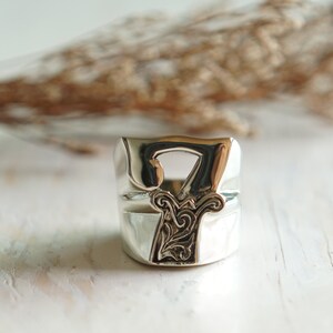 7 Number Seven Ring for Men Made of Sterling Silver 925 Western Style ...