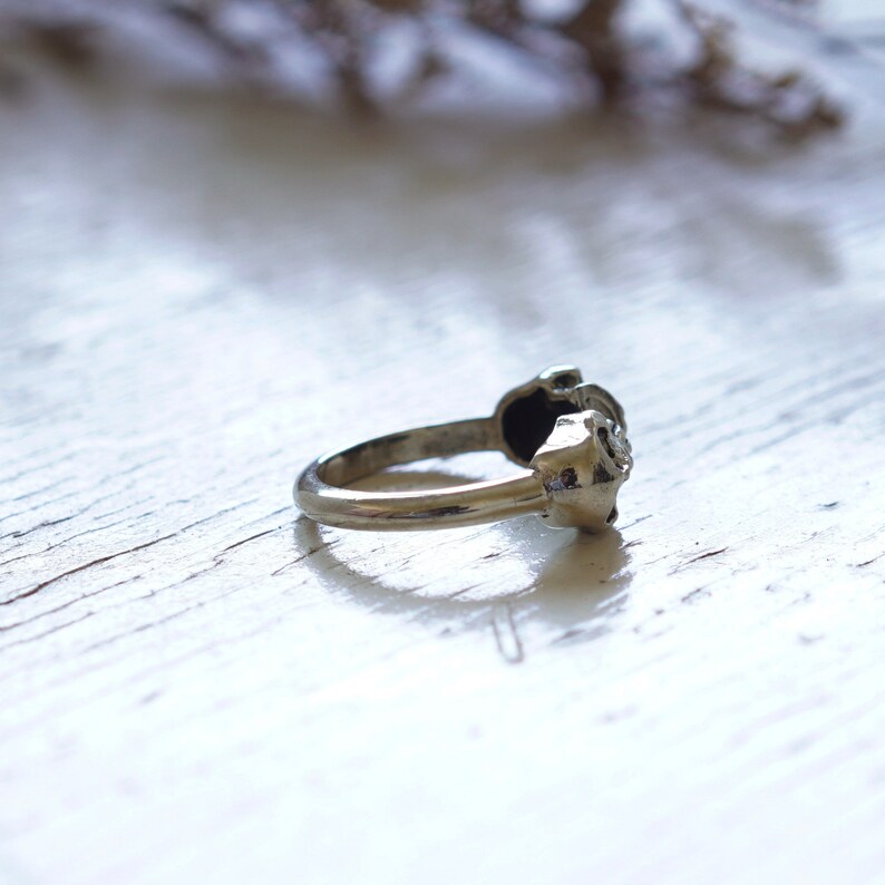 Couple Small Skull Ring for Unisex Made of Sterling Silver 925 Rock ...