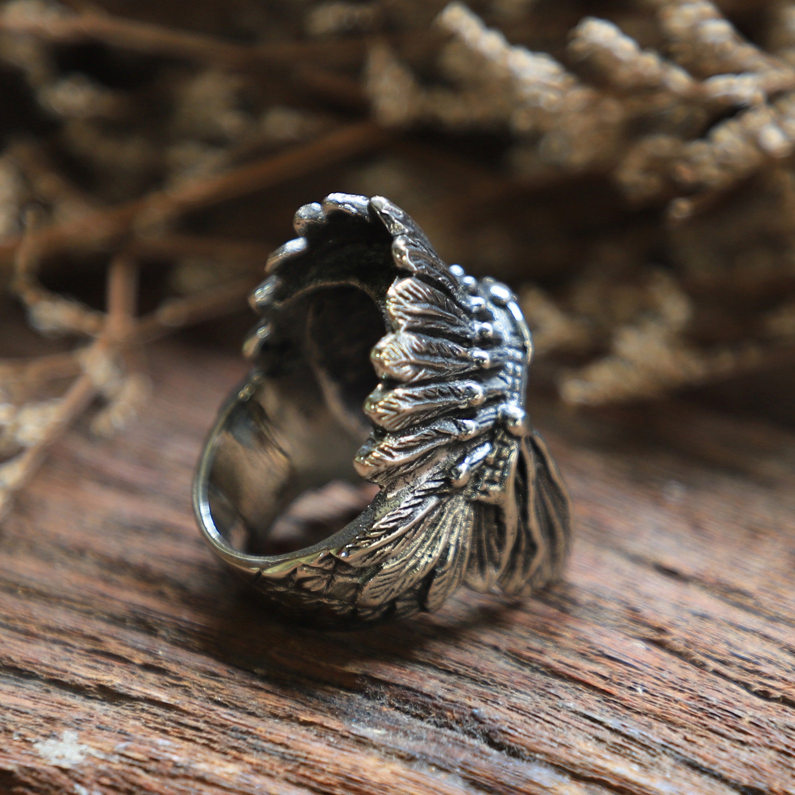 Indian Feather Headdress Ring for Women Made of Sterling - Etsy