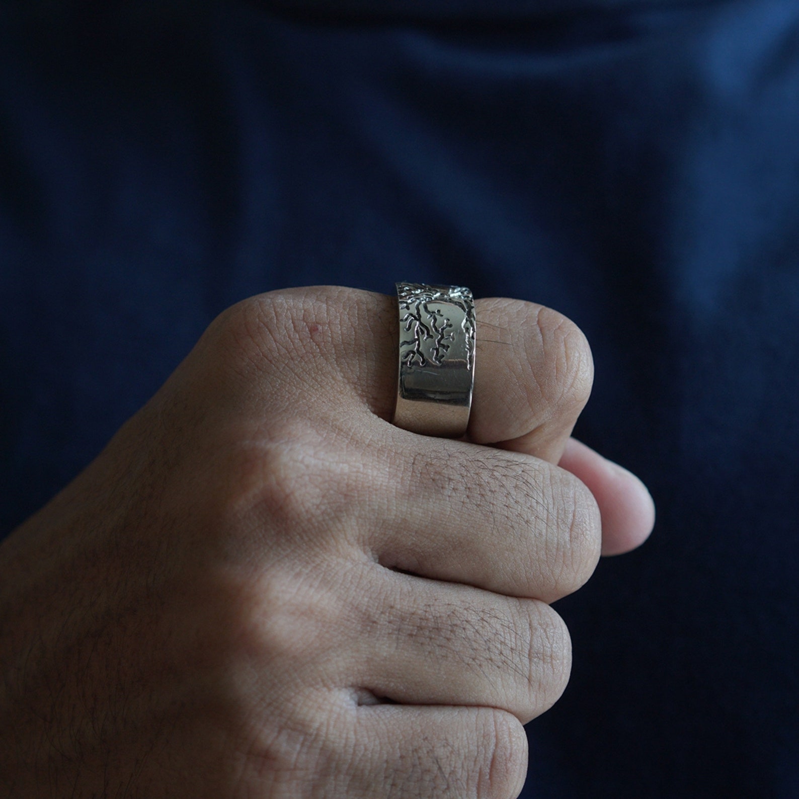 Tree of Life Ring for Men Made of Sterling Silver 925 Thumb - Etsy