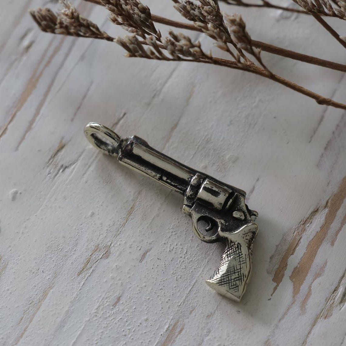 Gun pendant necklace for unisex made of sterling silver 925 | Etsy