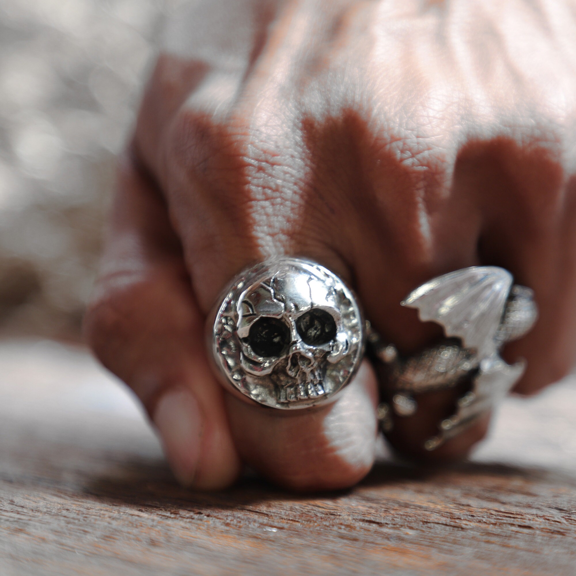 Circle Skull Ring for Men Made of Sterling Silver 925 Biker Style - Etsy