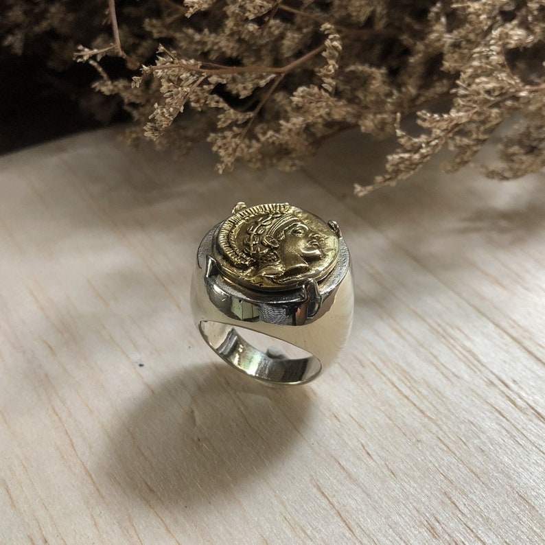 Alexander Greek Coin Ring for Men Made of Sterling Silver 925 | Etsy