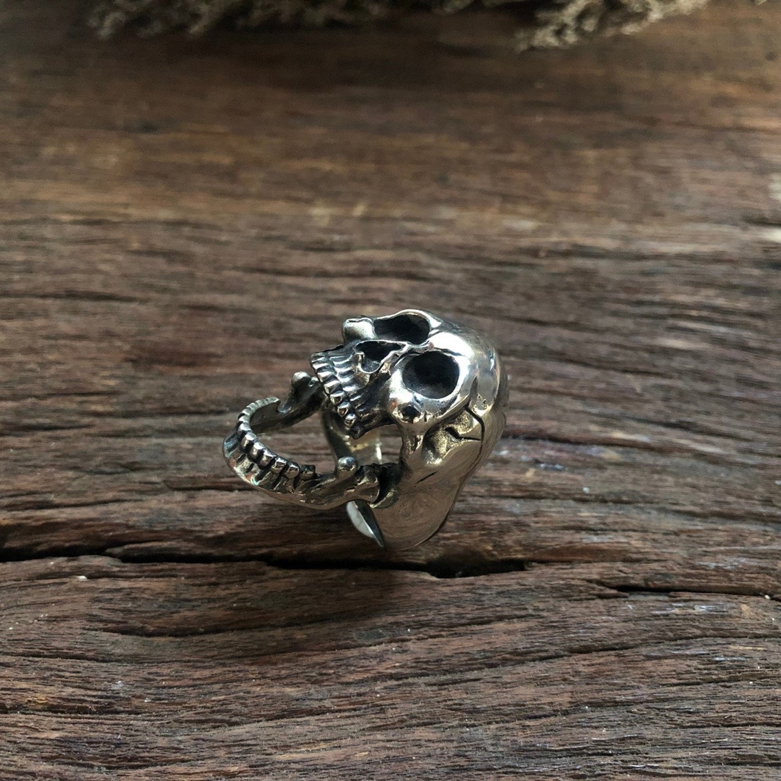 Biker Skull Ring for Men Made of Sterling Silver 925 Open - Etsy