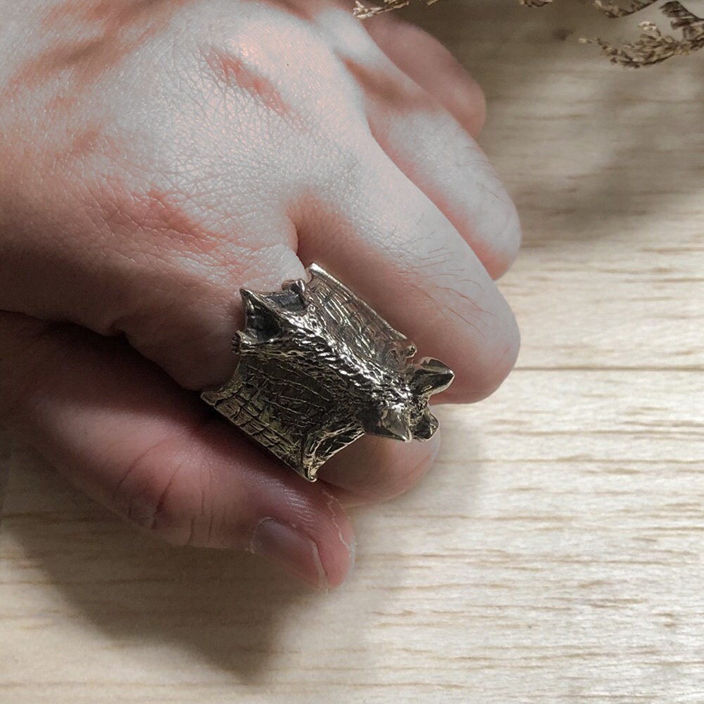 Bat Ring for Unisex Made of Sterling Silver 925 Zombie Style | Etsy