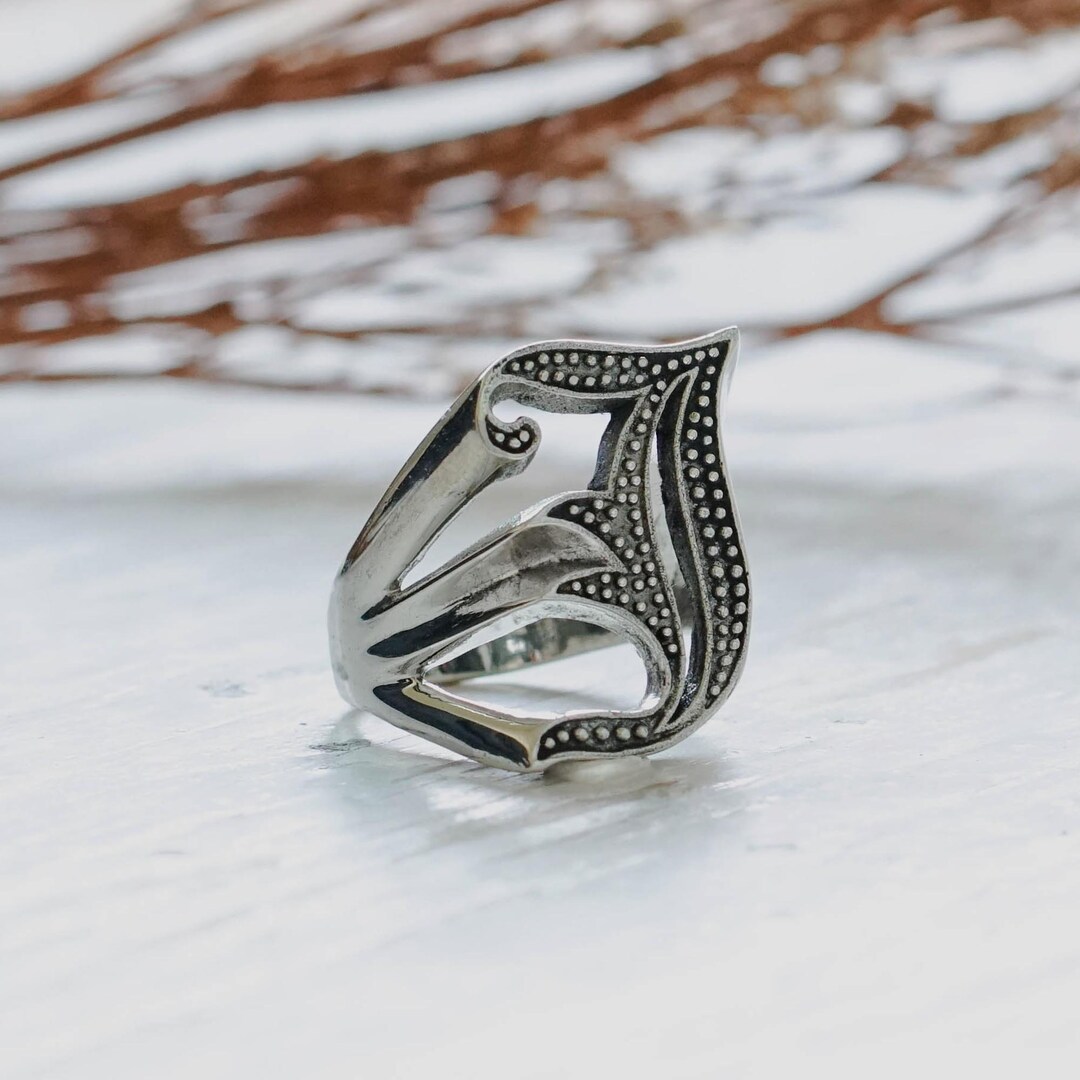 J Letter Old English Ring for Men Made of Sterling Silver 925 Biker ...