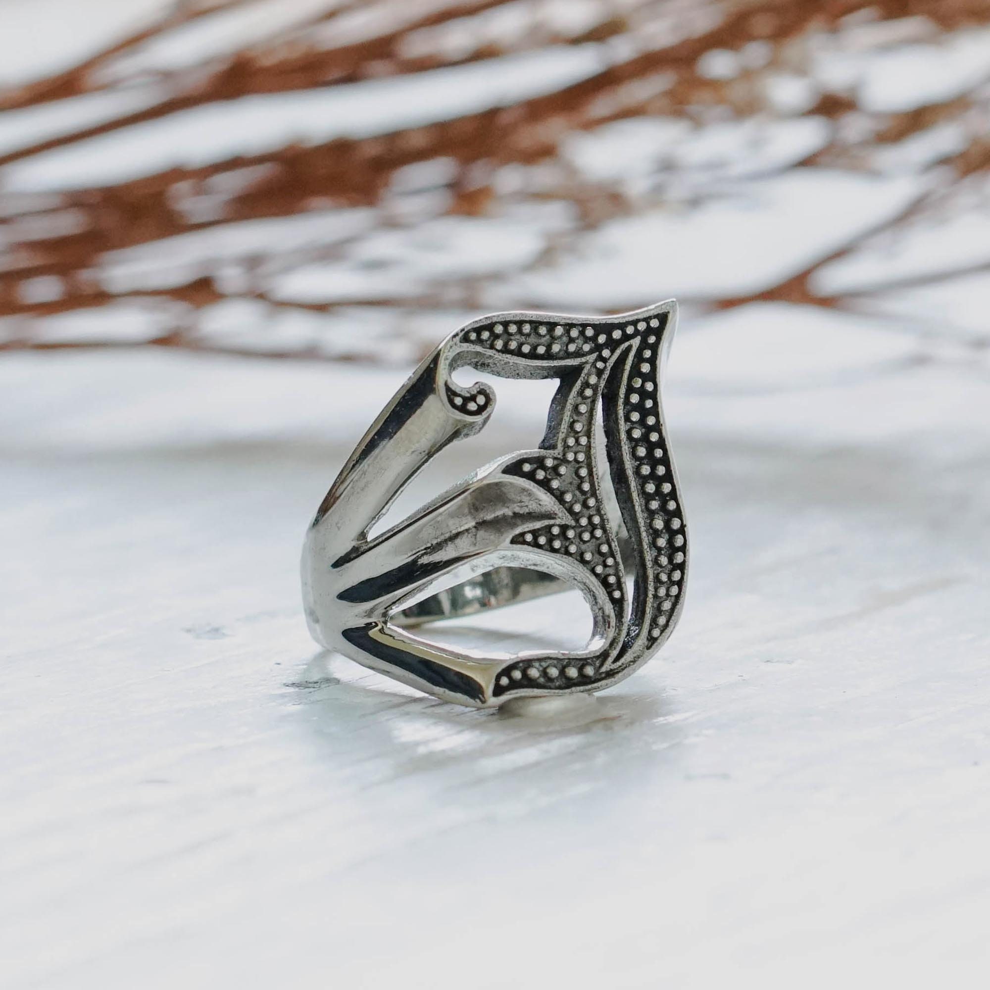 J letter old english ring for men made of sterling silver 925 | Etsy