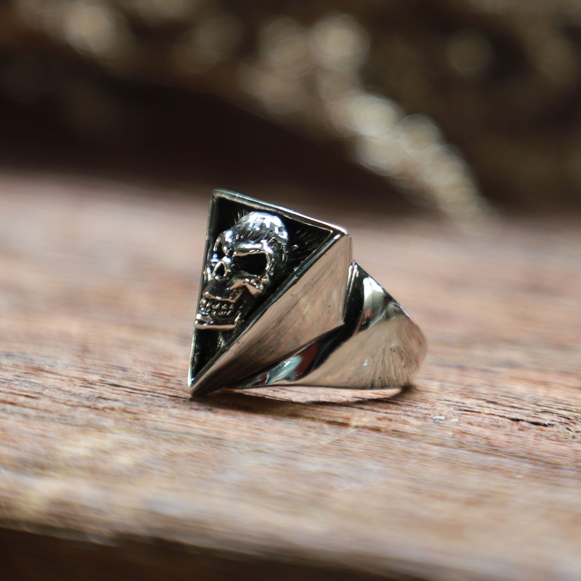 Illuminati Skull Ring for Men Made of Sterling Silver 925 Punk | Etsy