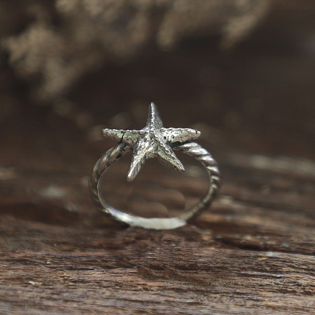 Starfish Ring for Women Made of Sterling Silver 925 Nautical Style - Etsy