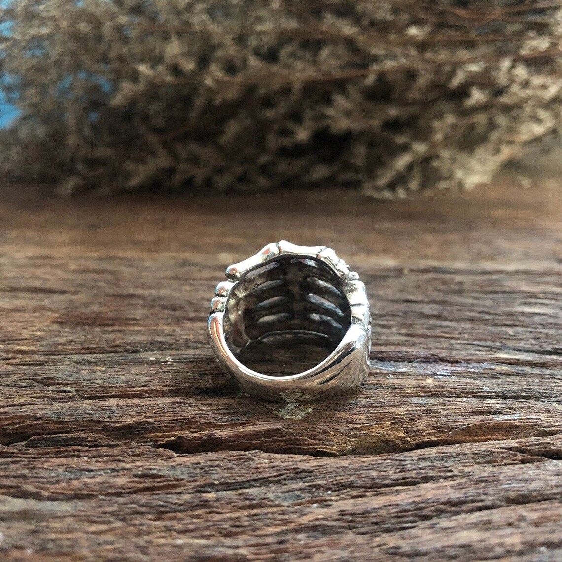 Finger Bone Ring for Men Made of Sterling Silver 925 Biker - Etsy