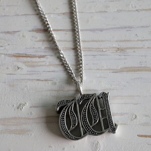 Alphabet W Pendant Necklace for Men Made of Sterling Silver 925 Gothic ...