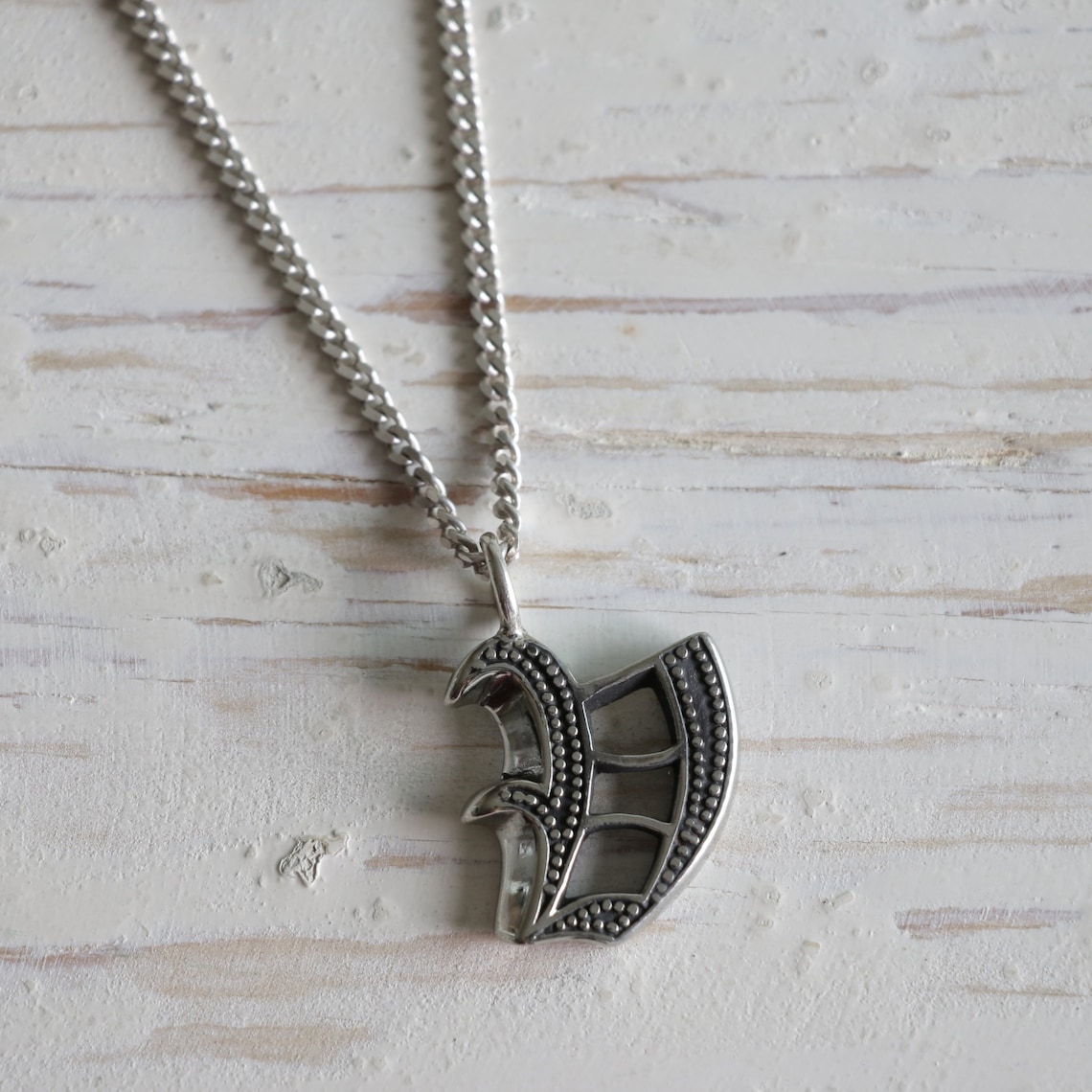 Alphabet V Pendant Necklace for Men Made of Sterling Silver - Etsy