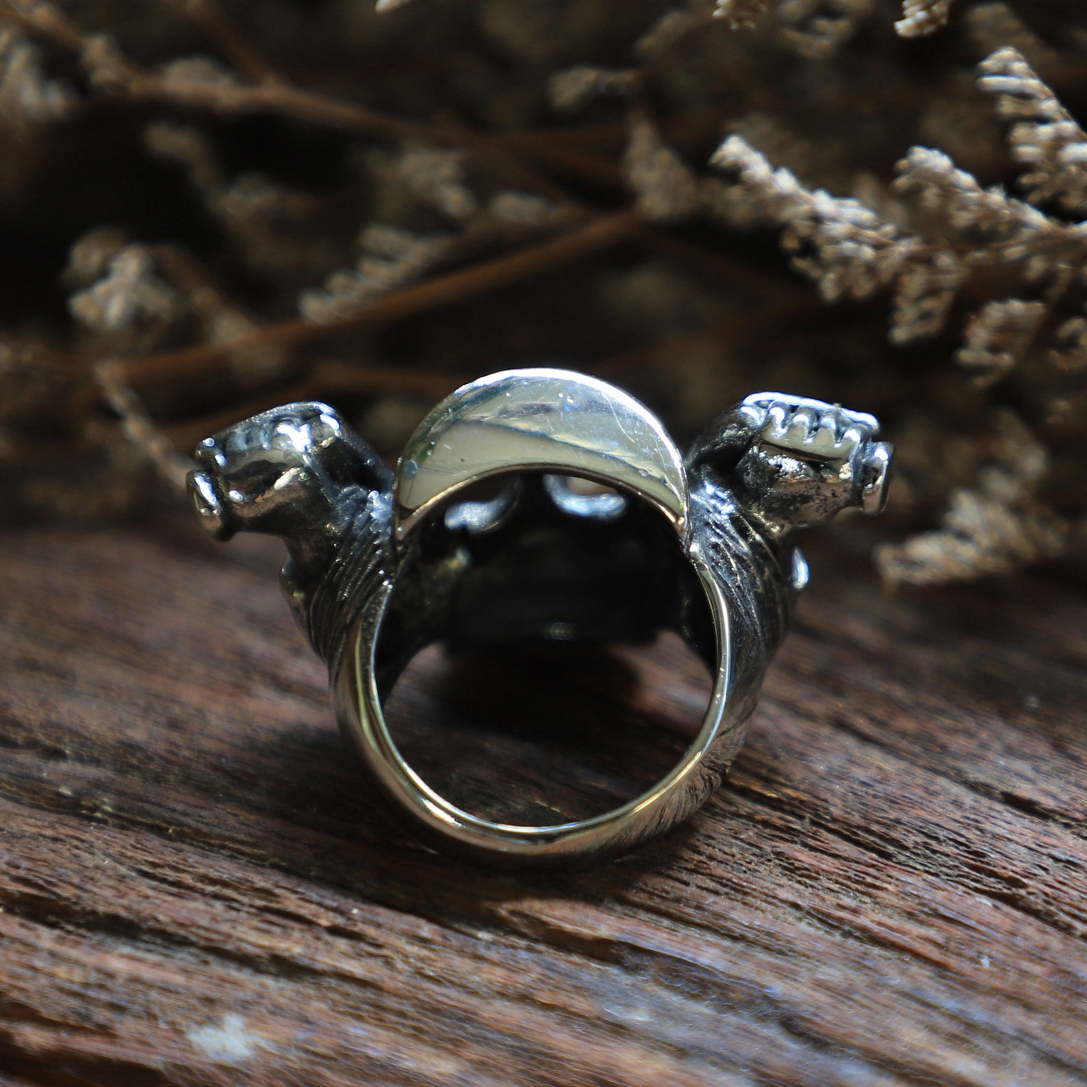 Skull Fire Piston Head Ring for Men Made of Sterling Silver | Etsy