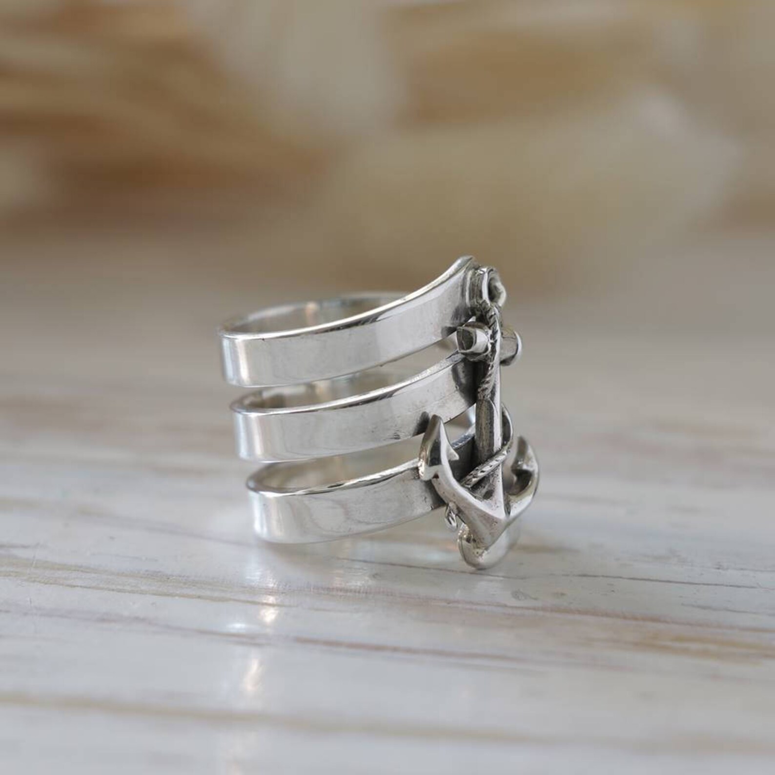 Anchor Ring for Unisex Made of Sterling Silver 925 Nautical - Etsy