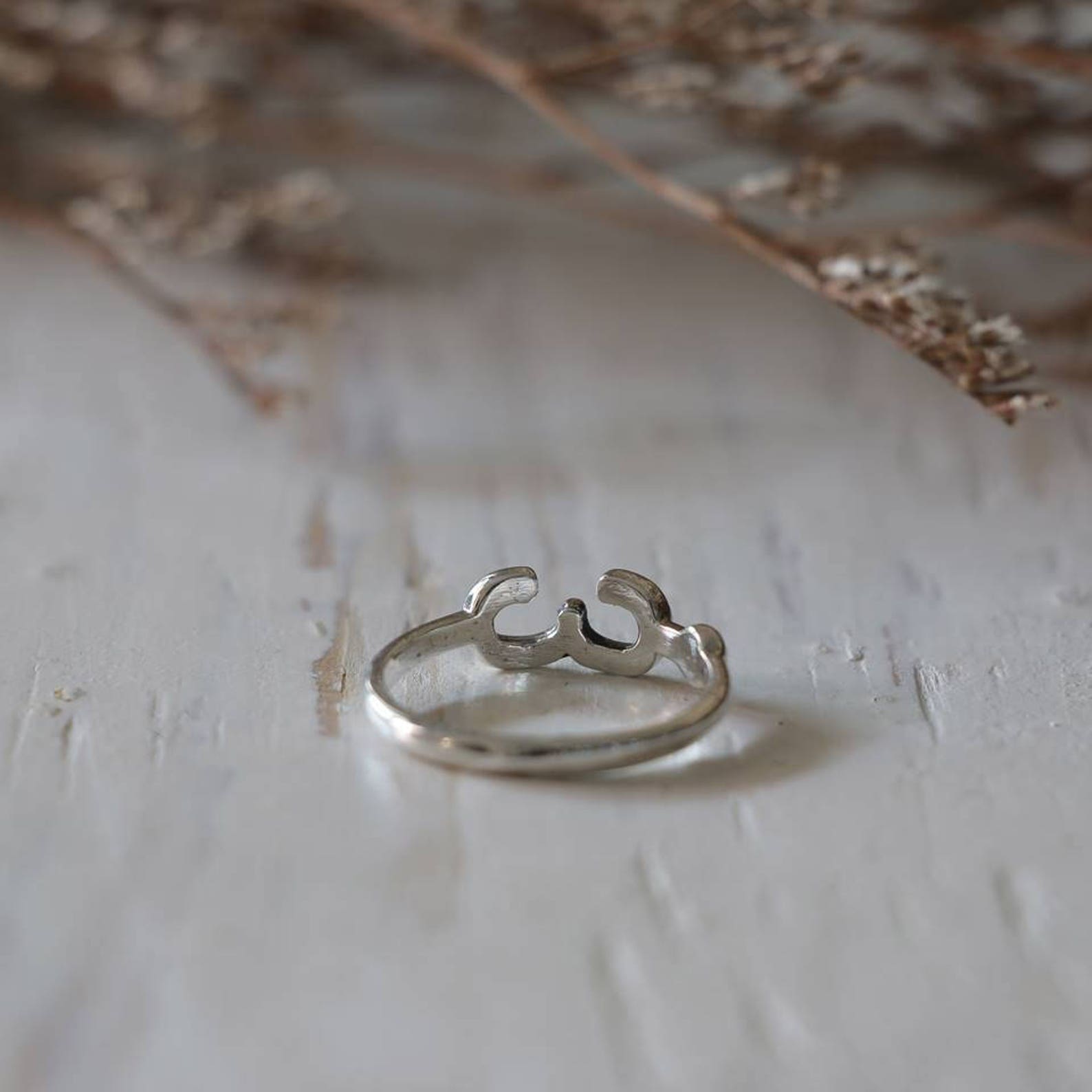 Three 3 Ring Custom Number for Women Made of Sterling Silver - Etsy