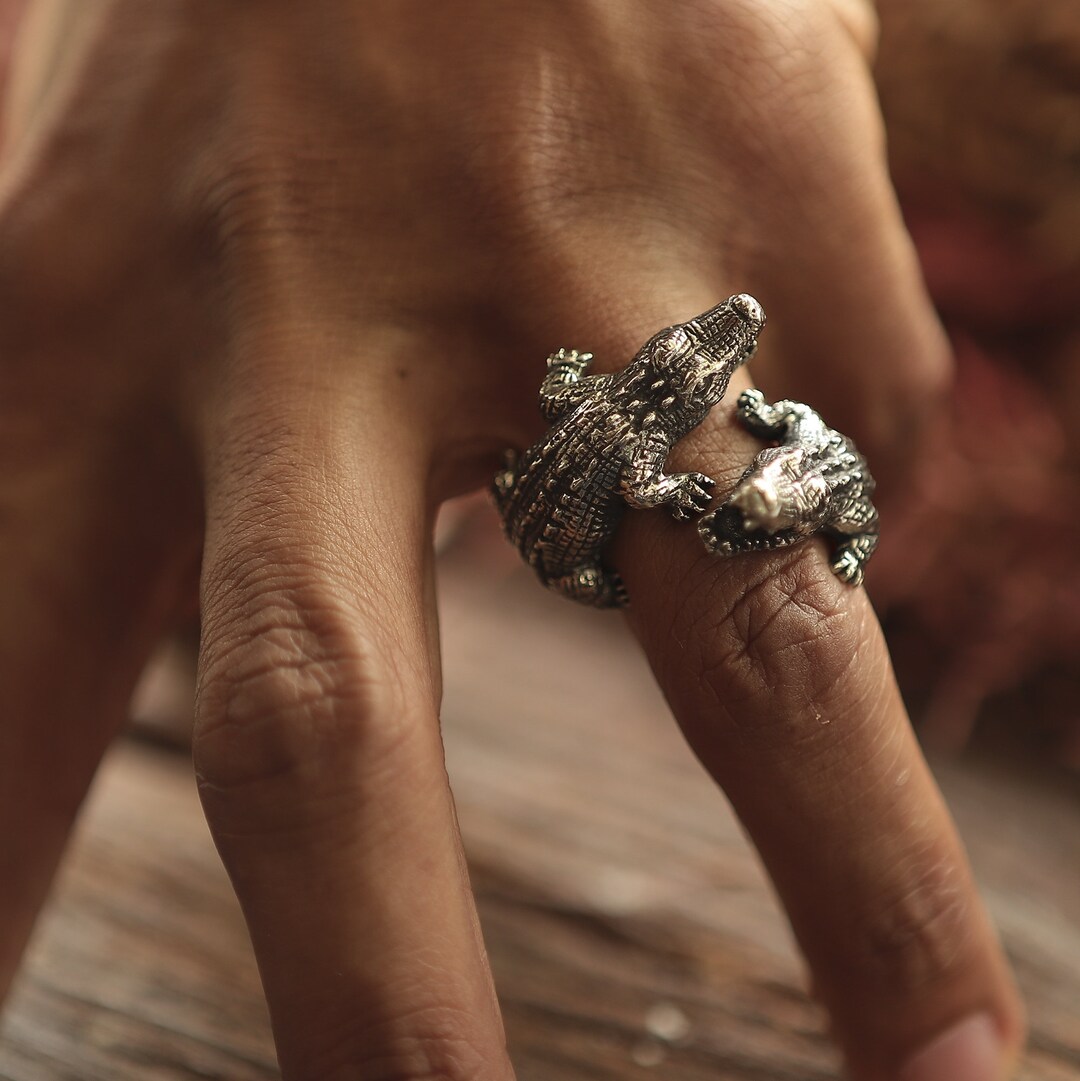 Crocodile Ring for Unisex Made of Sterling Silver 925 Bohemian Style - Etsy