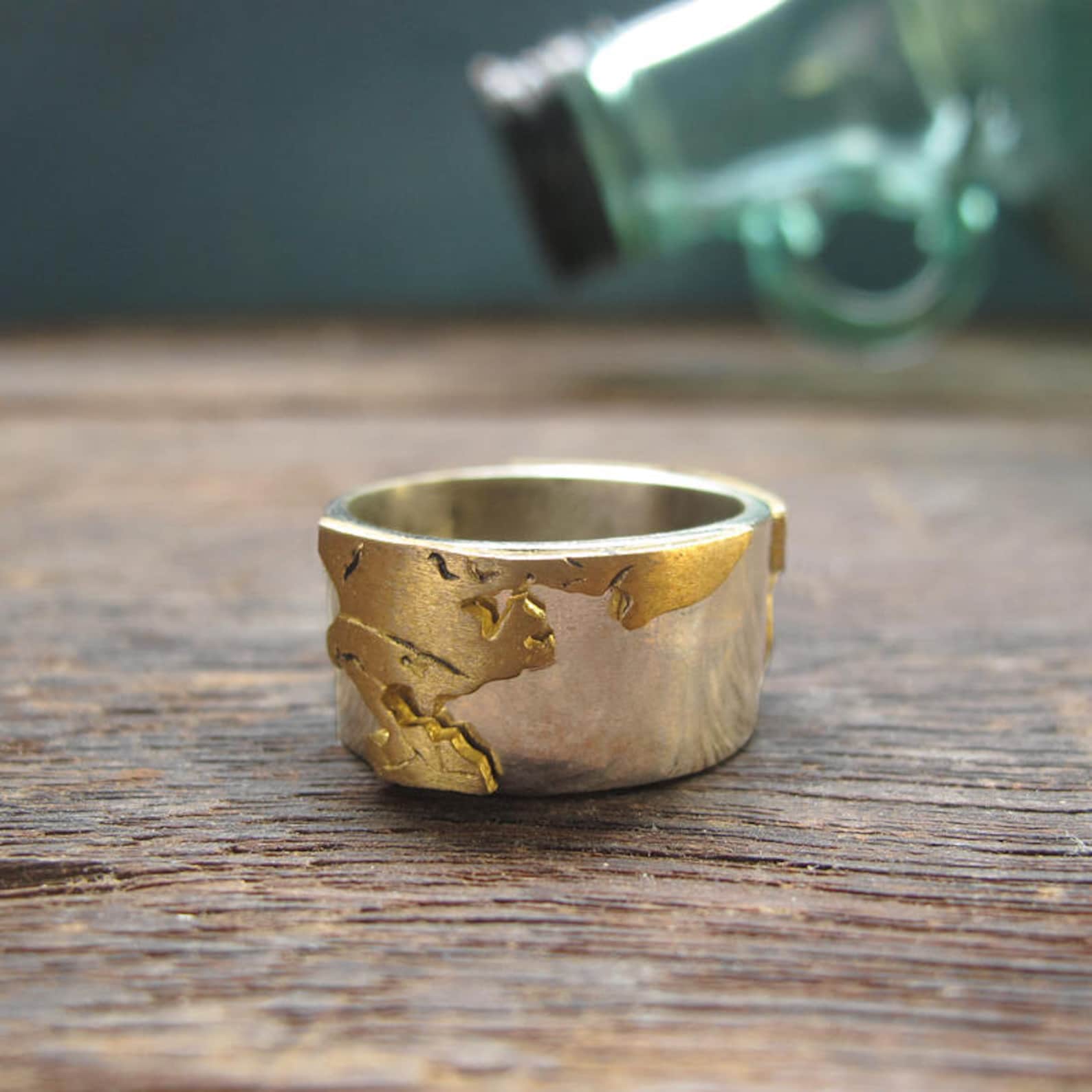 Travel Map Ring for Unisex Made of Sterling Silver 925 Minimal - Etsy