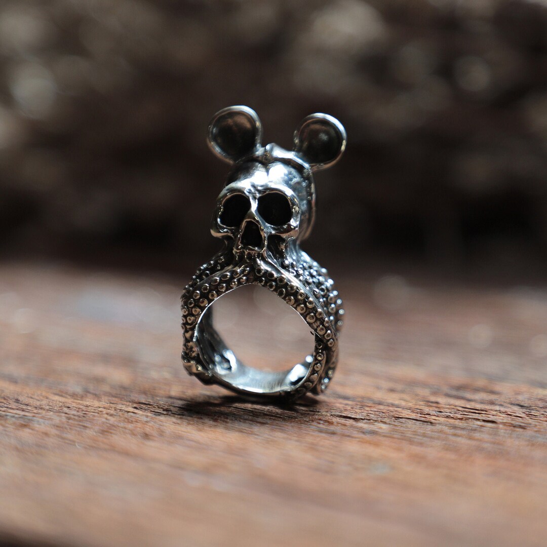 Octopus Mouse Ring for Men Made of Sterling Silver 925 Biker Style - Etsy