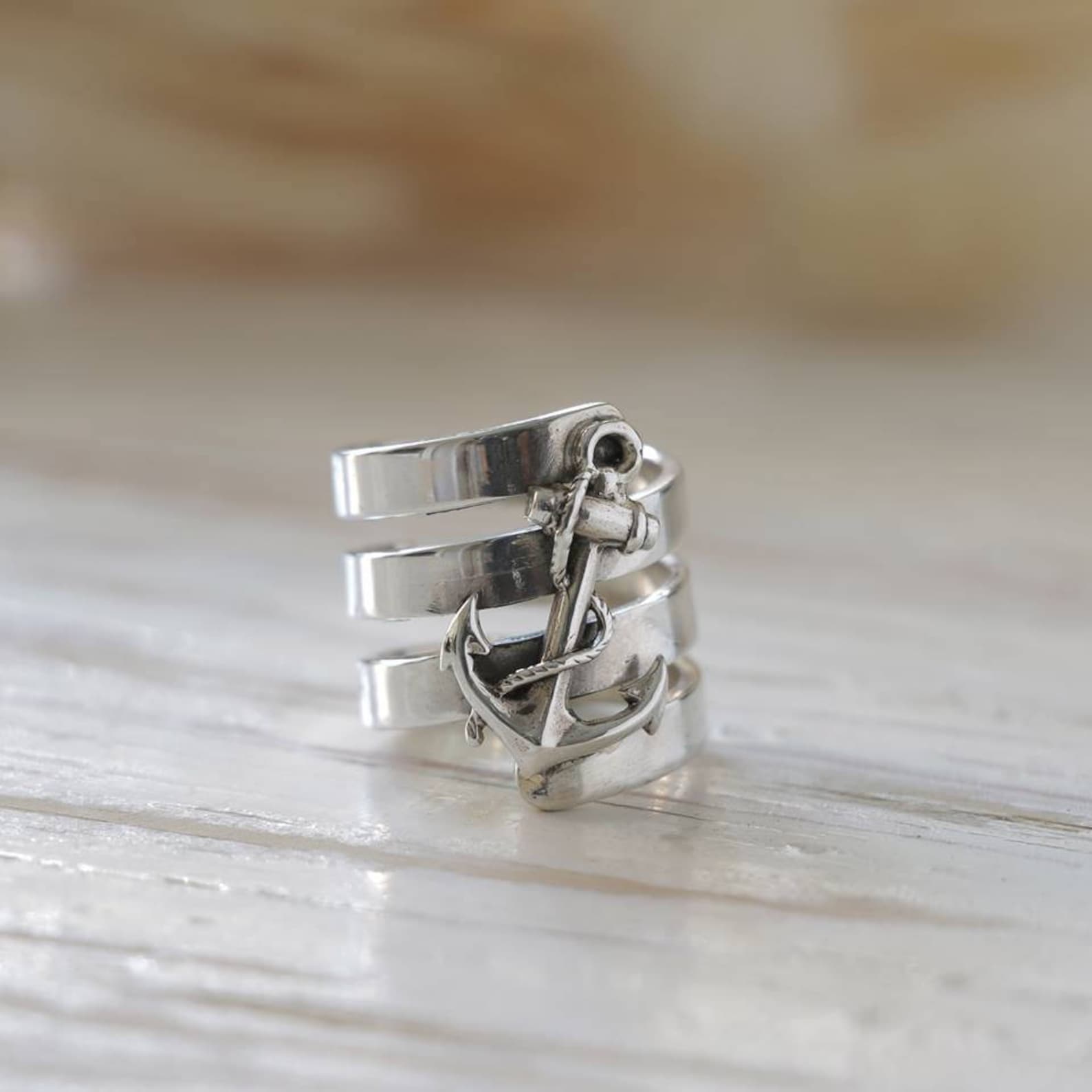 Anchor Ring for Unisex Made of Sterling Silver 925 Nautical - Etsy