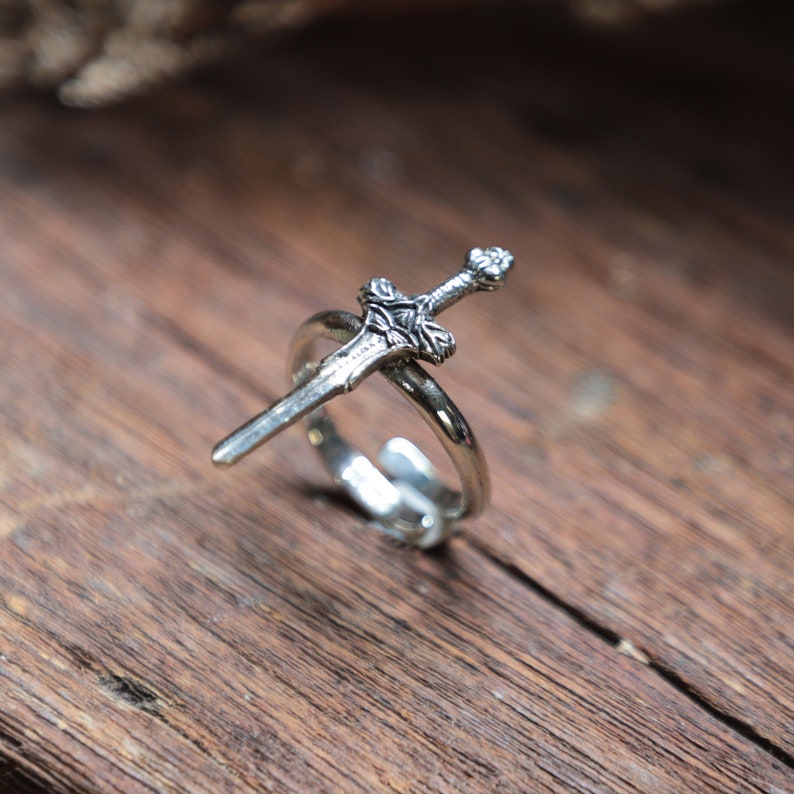 Medieval Sword Ring for Men Made of Sterling Silver 925 Viking - Etsy
