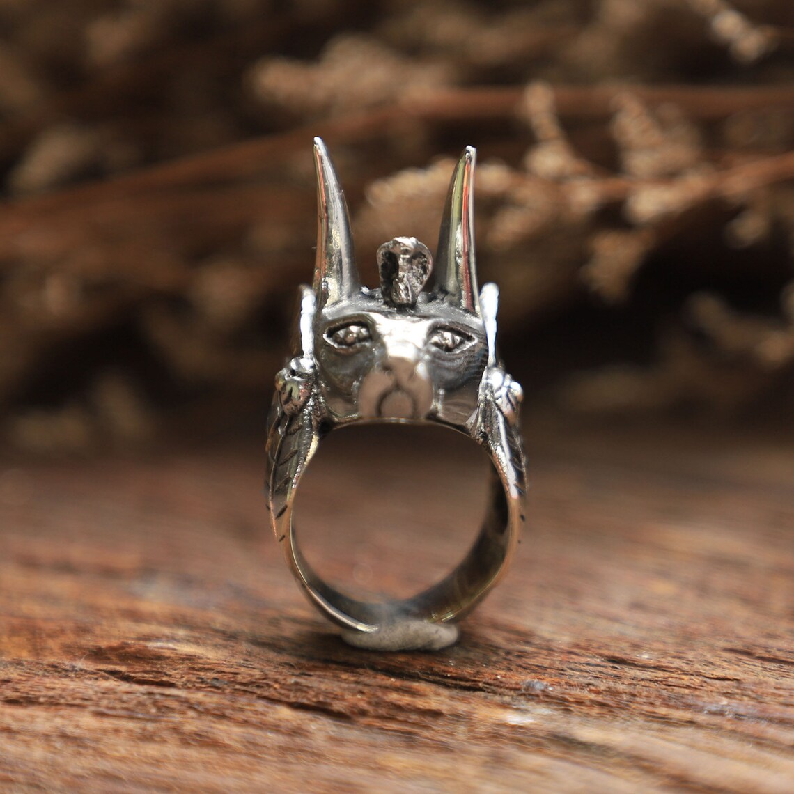 Anubis Egyptian ring for men made of sterling silver 925 biker | Etsy