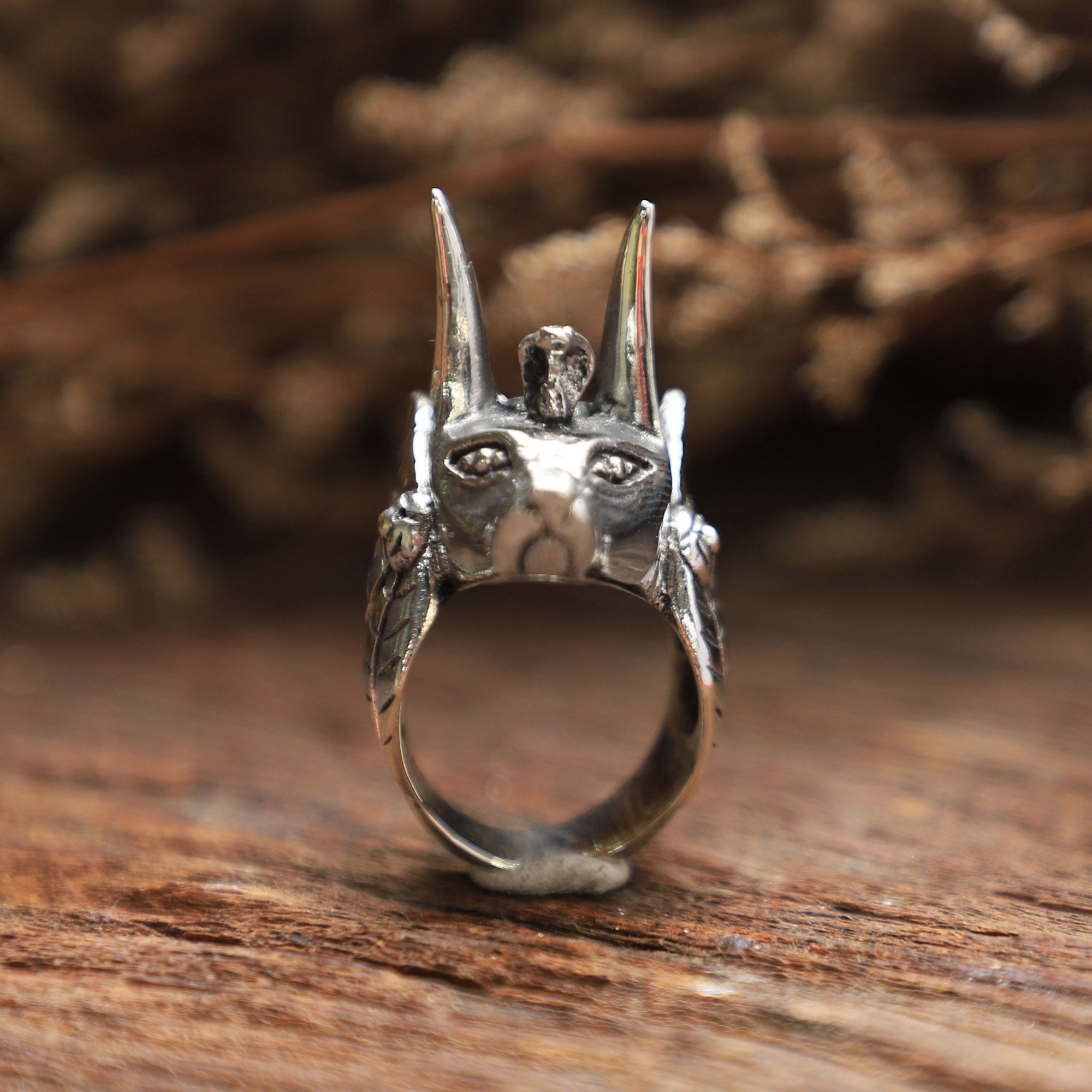 Anubis Egyptian Ring for Men Made of Sterling Silver 925 Biker | Etsy