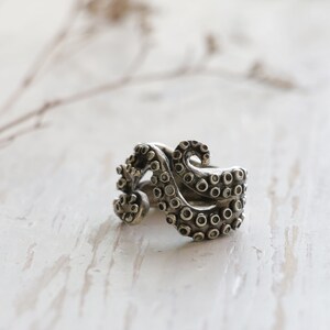 Tentacle Octopus Ring for Men Made of Sterling Silver 925 Nautical ...