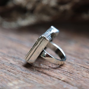 Radio Stereo Ring for Men Made of Sterling Silver 925 Vintage 2 Fingers ...