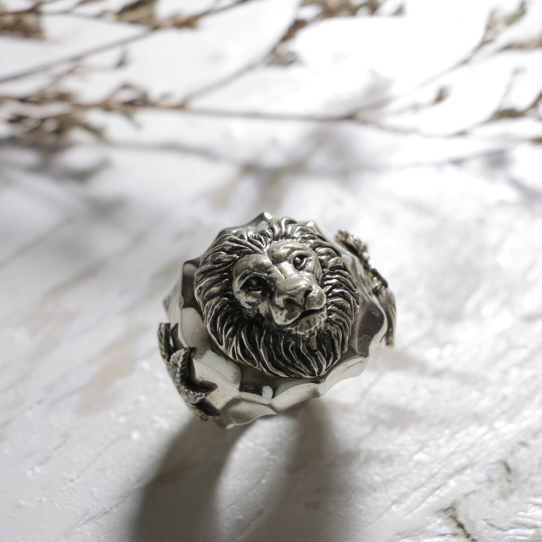 Rasta Lion of Judah Ring for Men Made of Sterling Silver 925 Reggae ...