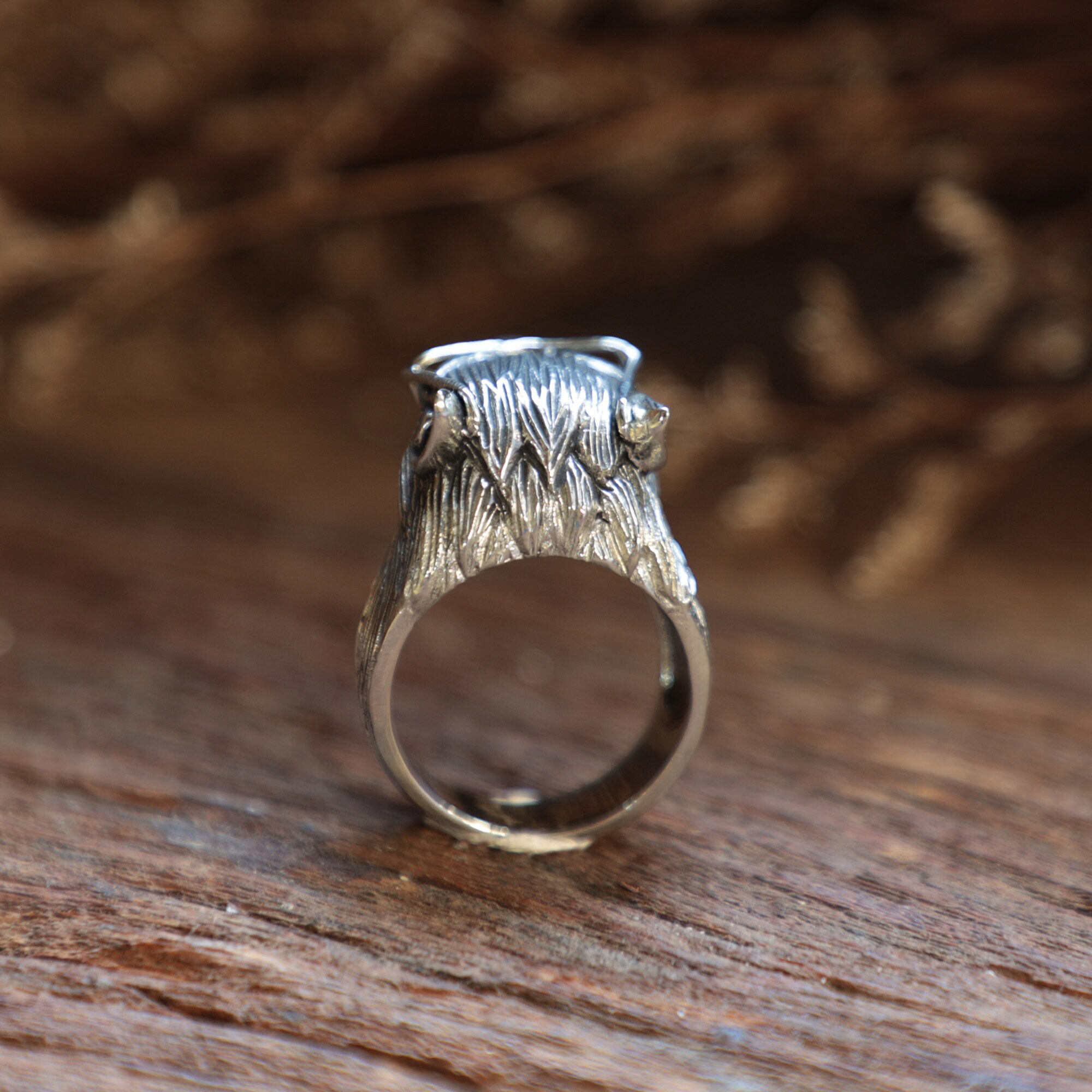 Wolf Odin Glasses Ring for Men Made of Sterling Silver 925 | Etsy