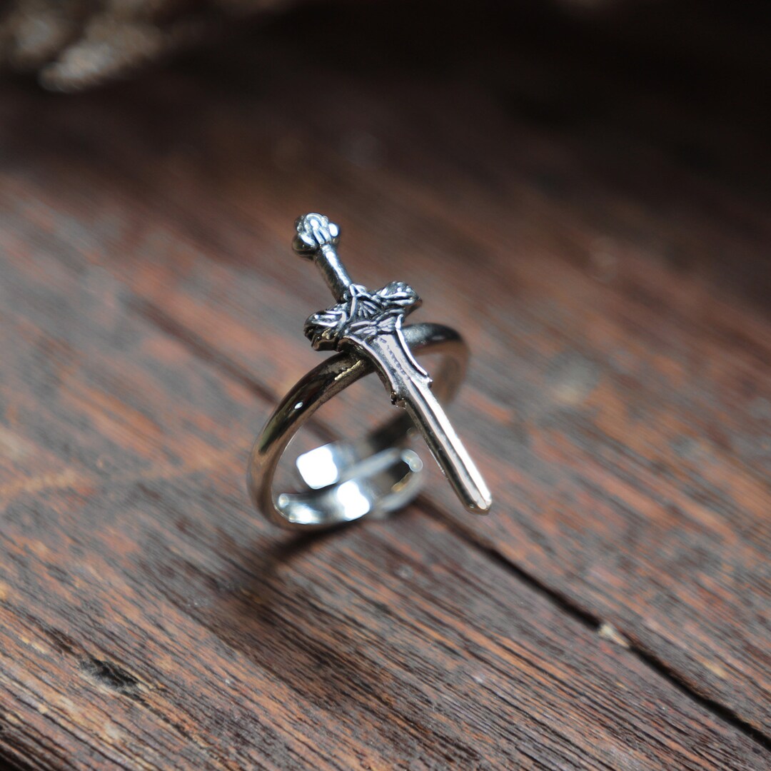 Medieval Sword Ring for Men Made of Sterling Silver 925 Viking Style - Etsy