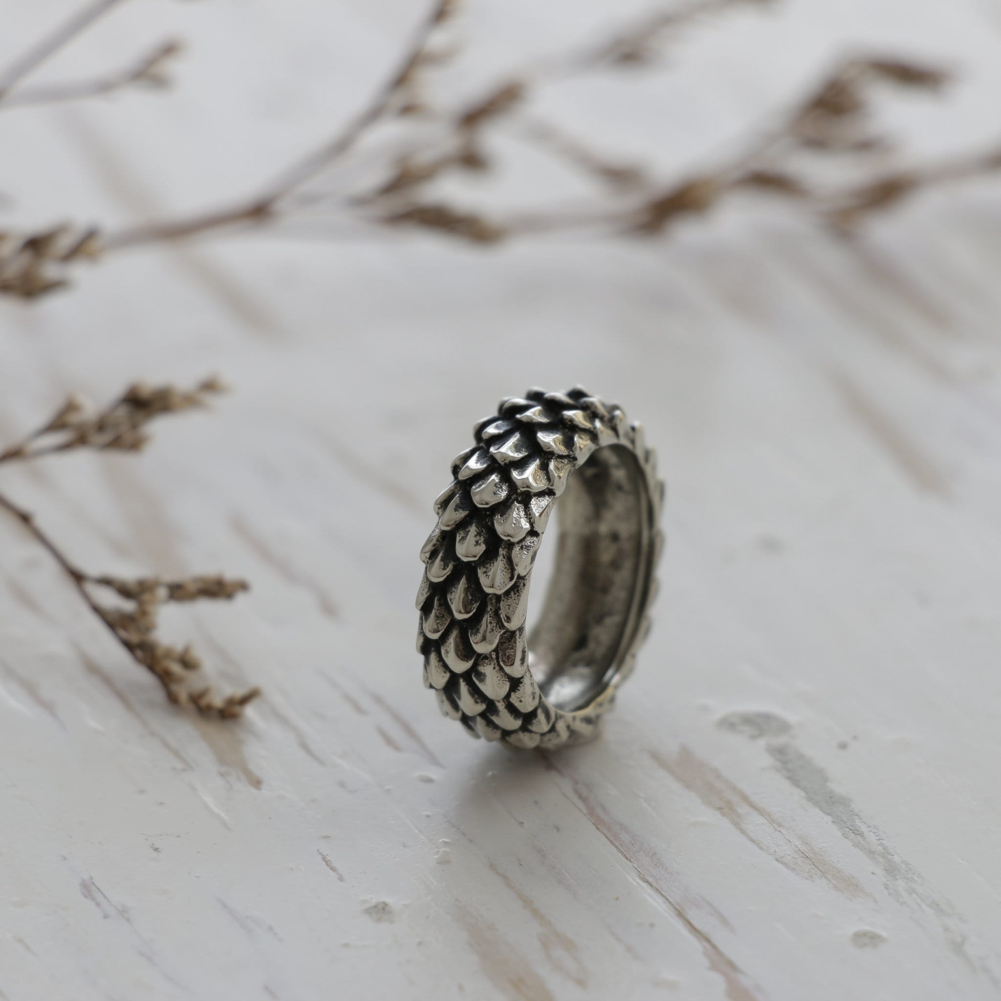 Dragon Scales Ring for Unisex Made of Sterling Silver 925 Biker Style ...