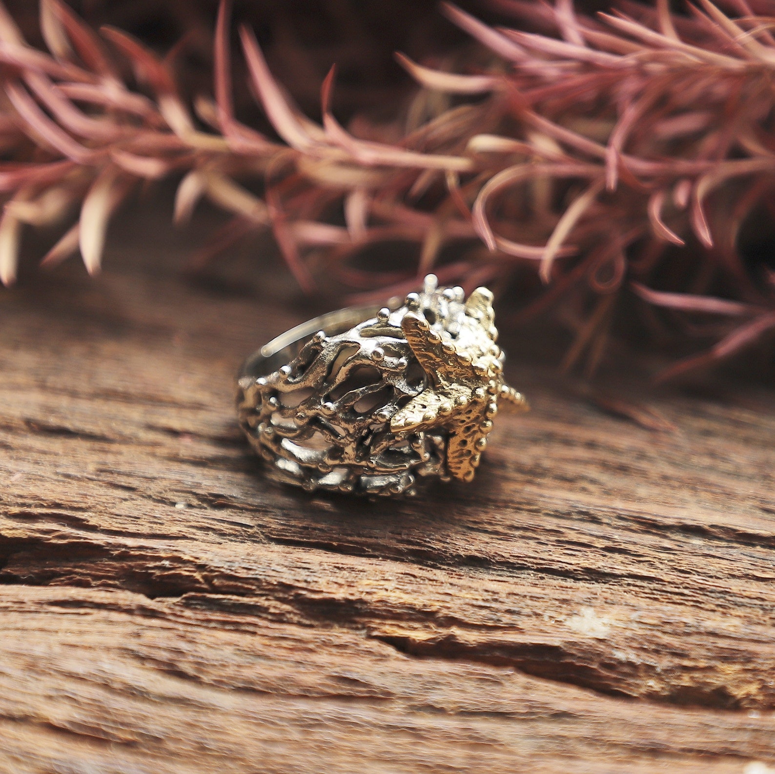 Starfish Coral Ring for Women Made of Sterling Silver 925 - Etsy