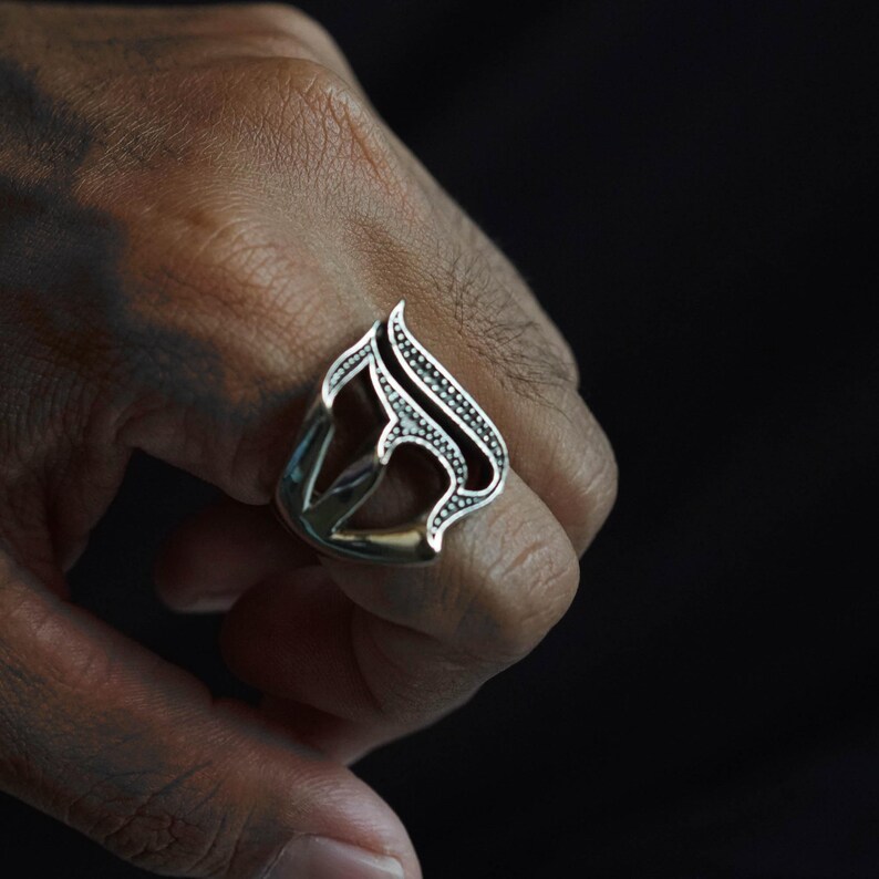 I Letter Old English Ring for Men Made of Sterling Silver 925 - Etsy