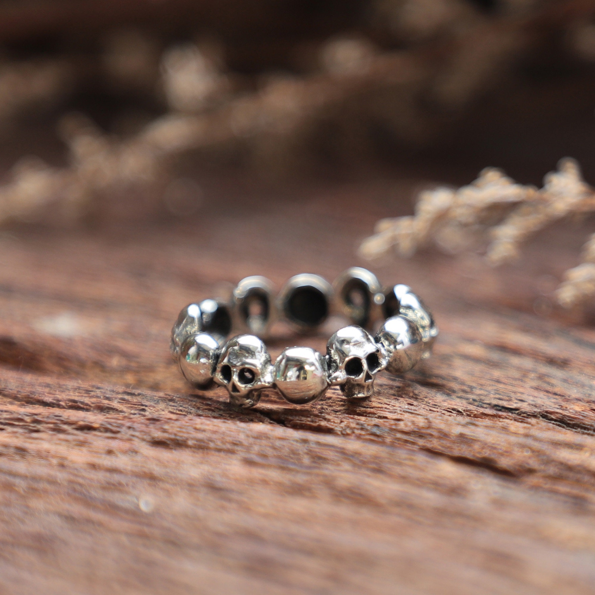 Small Skull Ring for Unisex Made of Sterling Silver 925 Punk Style - Etsy