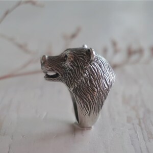 Bear Ring for Men Made of Sterling Silver 925 Animal - Etsy