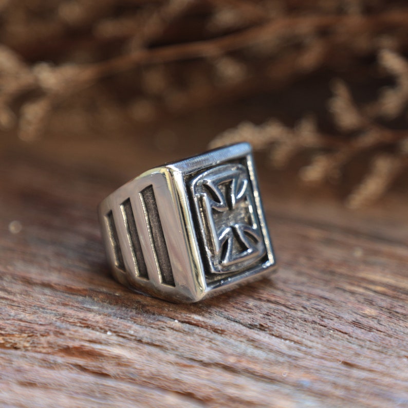 Iron Cross Ring for Men Made of Sterling Silver 925 Chopper - Etsy