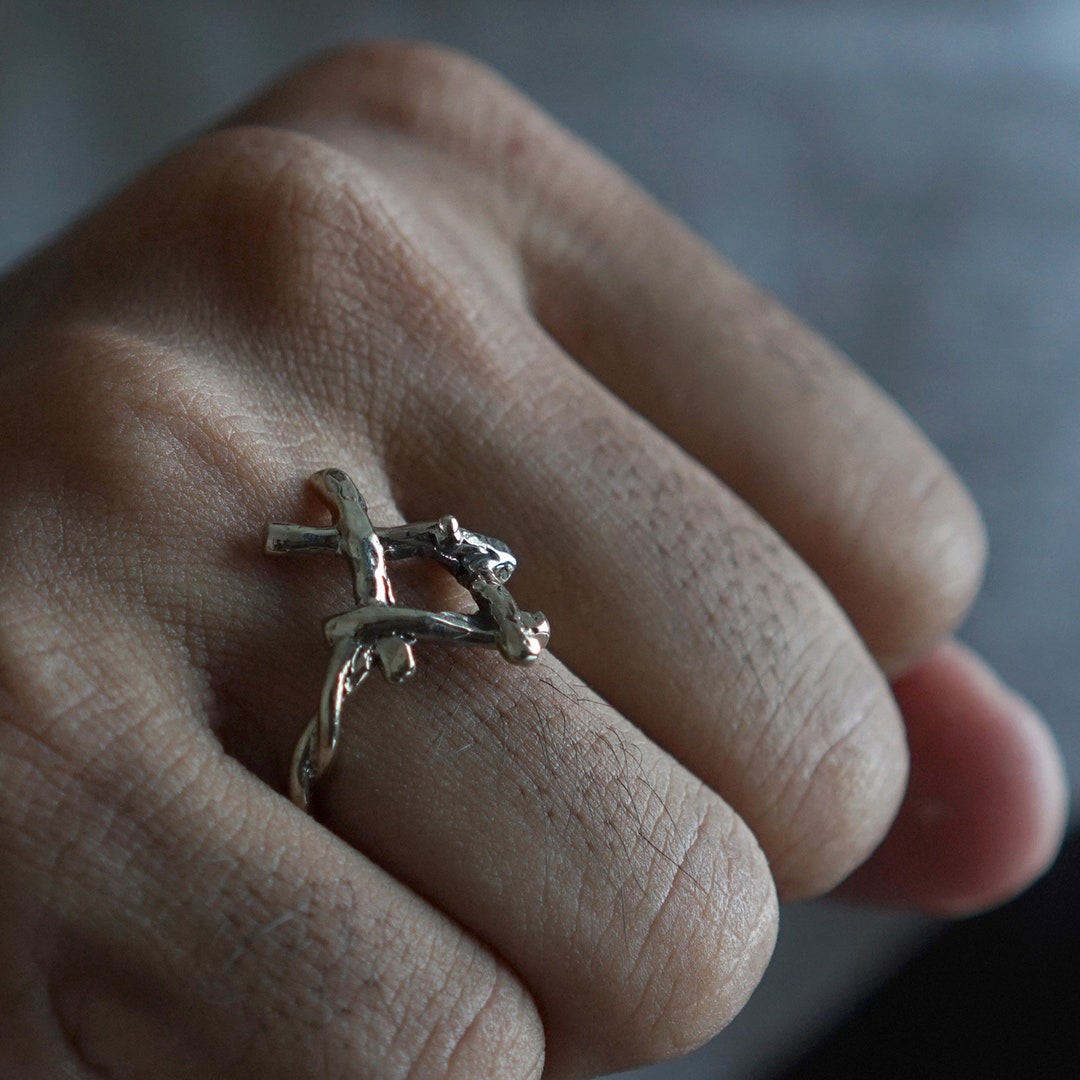 INGUZ Rune Barbed Wire Ring for Unisex Made of Sterling Silver 925 ...