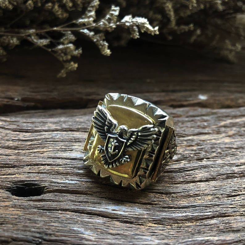Eagles Mexican Ring for Man Made of Sterling Silver 925 Biker | Etsy