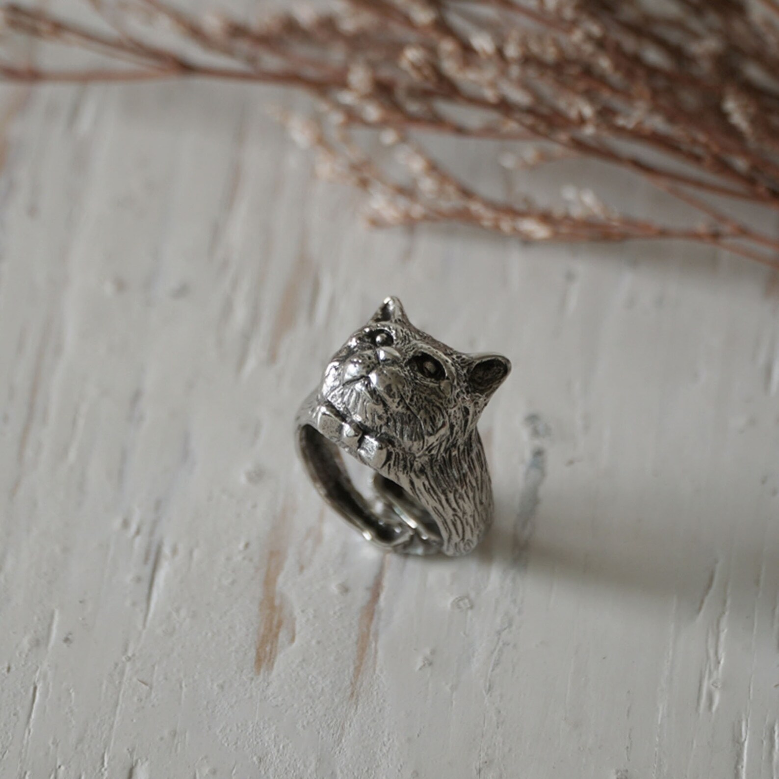 Cat Ring for Unisex Made of Sterling Silver 925 Cute Animal | Etsy