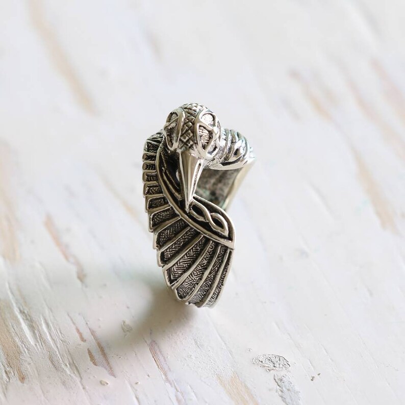 Odin Ravens Ring for Unisex Made of Sterling Silver 925 Viking - Etsy