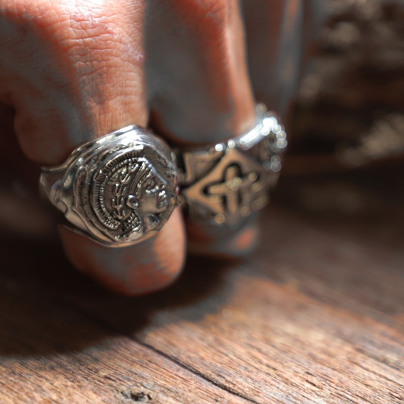 Alexander Greek Coin Ring for Men Made of Sterling Silver 925 | Etsy