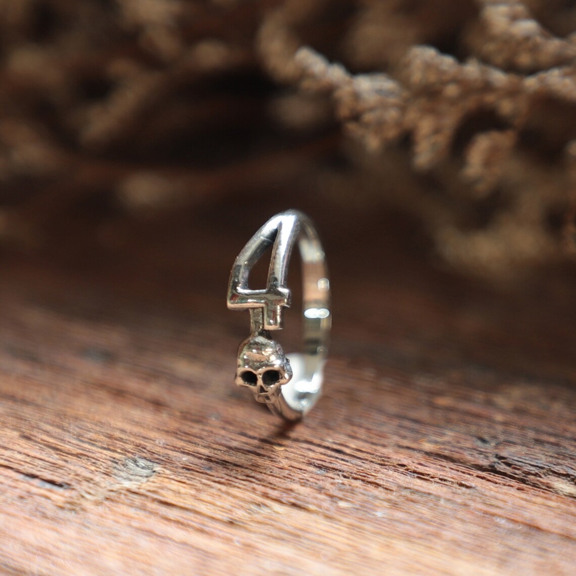 4 Four Skull Ring Custom Number for Women Made of Sterling - Etsy