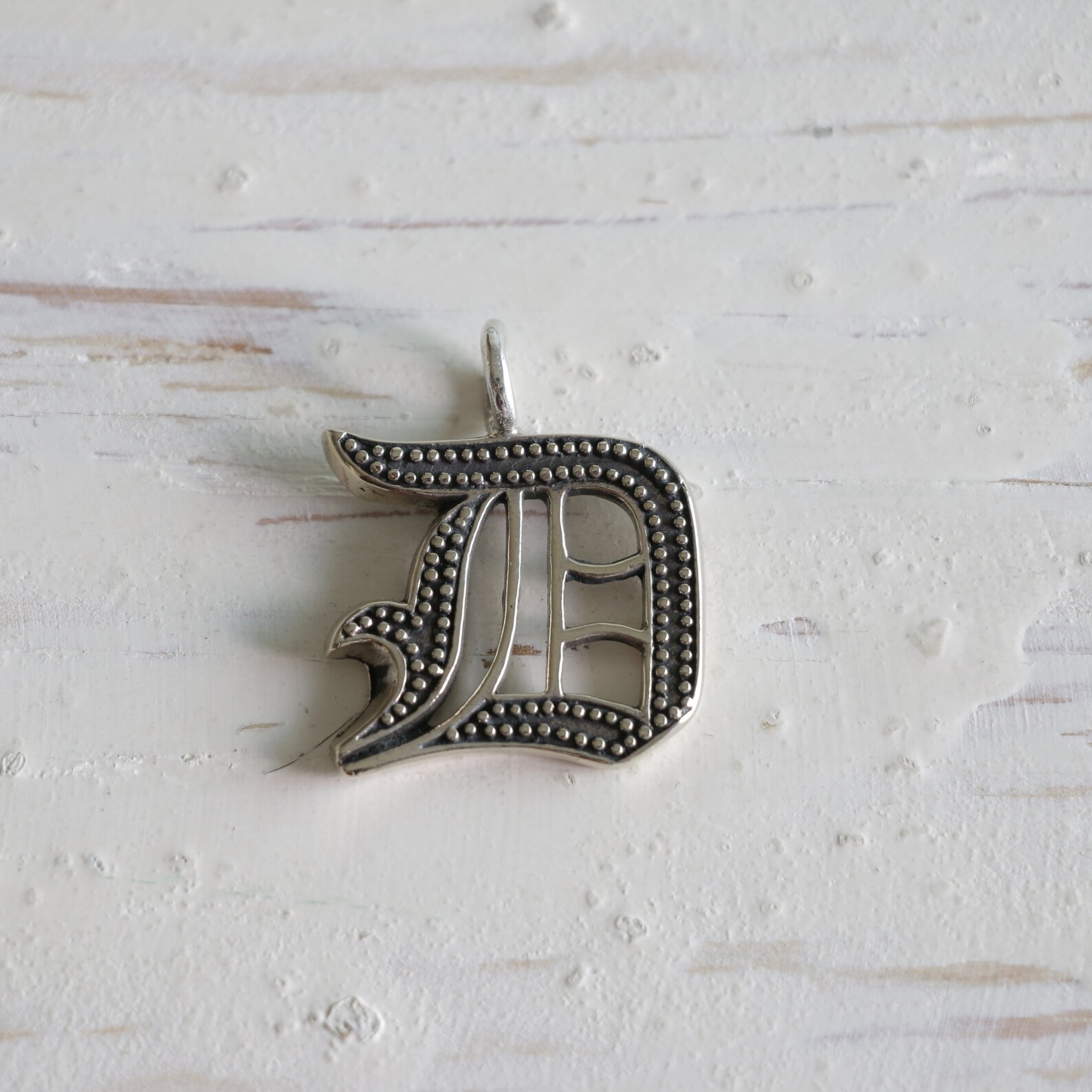 Letters D Pendant Necklace for Men Made of Sterling Silver 925 Biker ...