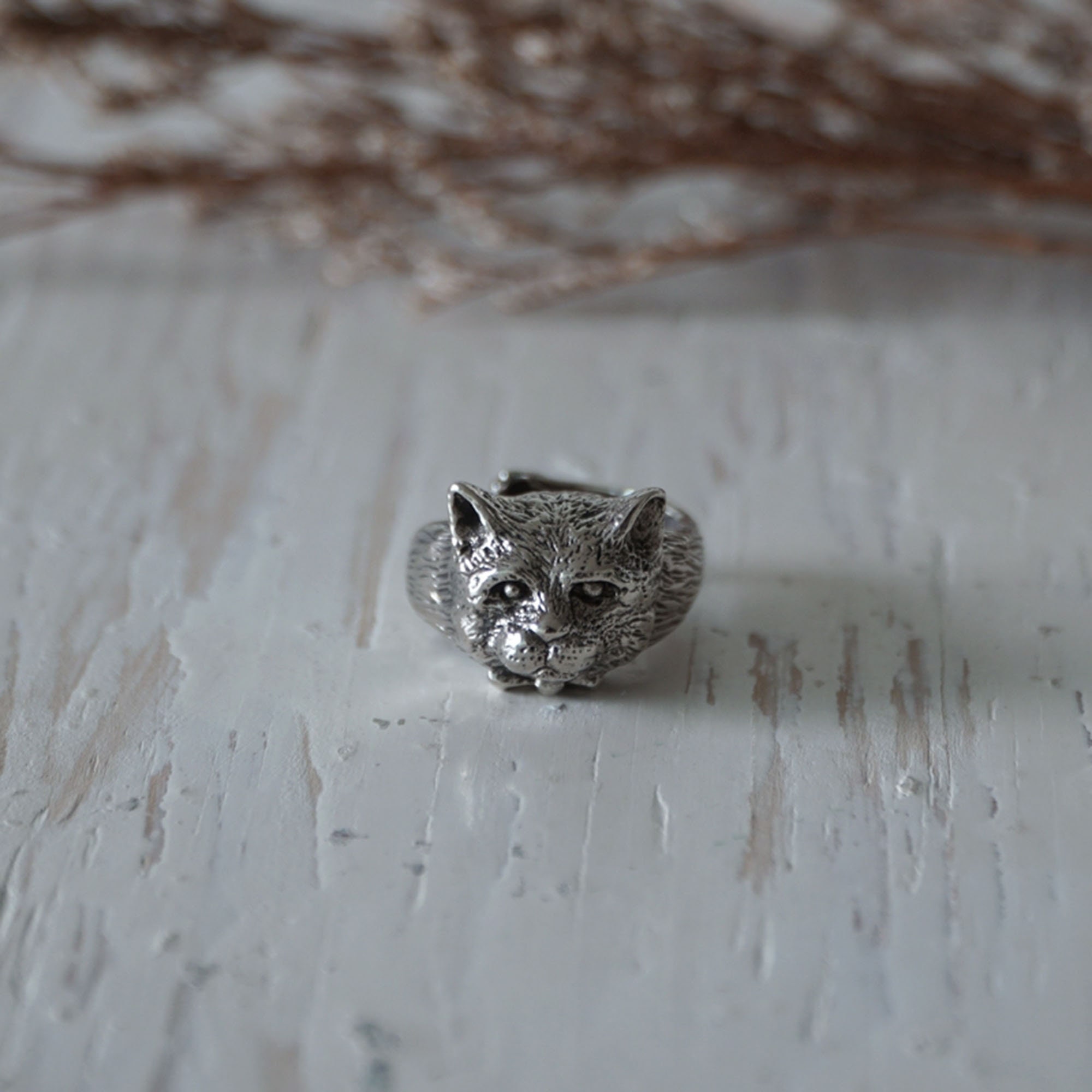 Cat Ring for Unisex Made of Sterling Silver 925 Cute Animal | Etsy